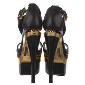 Versace | Shoes | Versace Black And Gold Triple Platform | Poshmark